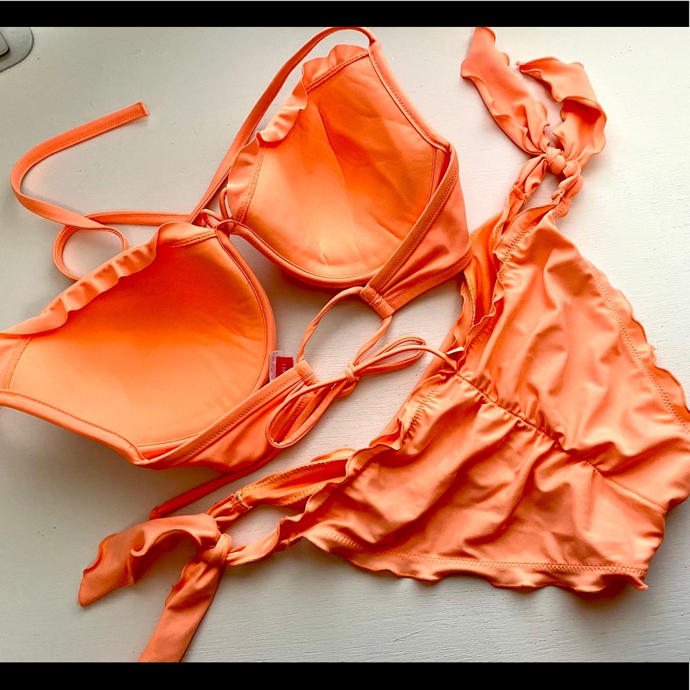 Victoria’s Secret Orange Ruffle Edge Bikini - Gem